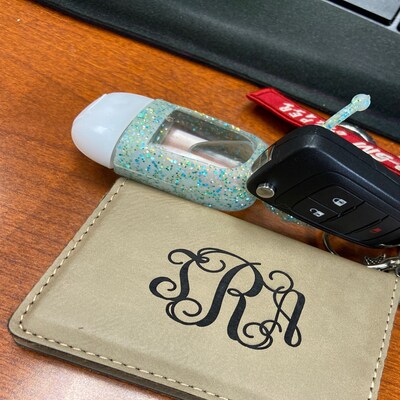 Monogrammed ID Holder Keychain Personalized Keychain Sweet - Etsy