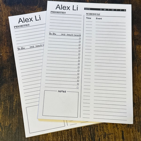 Personalized Notepad- to Do List- Notepads for Planning & Organization ...