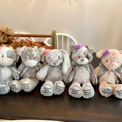 Adoption Bunny Rabbit Stuffed Animal, Personalized Adoption Gift ...