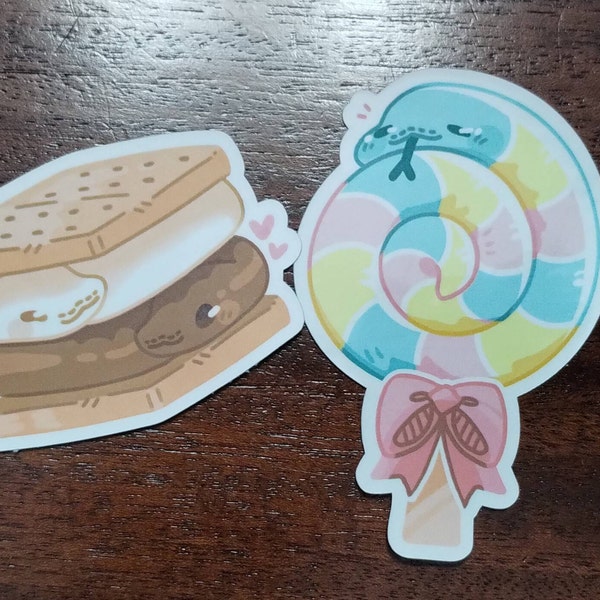 Sweet Snake Snacks Waterproof Sticker Set! - Etsy