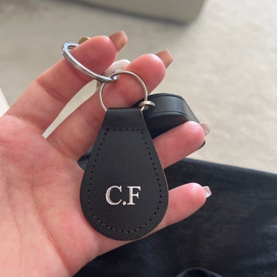 Personalised Leather Keyring Key Fob With Initials. Monogram Gift for ...