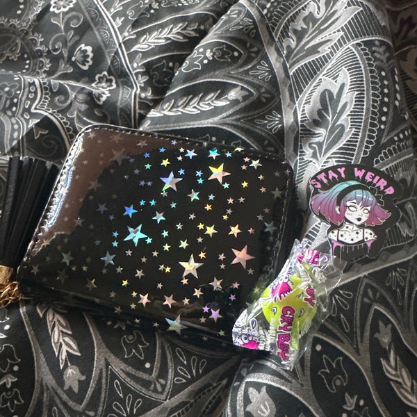 Star Zipper Cardholder Wallet Emo Goth - Etsy