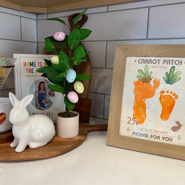 Farm Sign Carrot Patch Easter / Footprint Feet Art Craft / Kids Baby ...