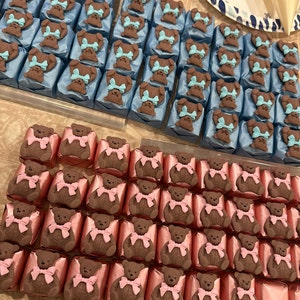 12pcs Fondant Edible Decorations, Bear With Bow Edible Treats ...