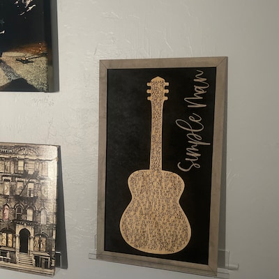 Simple Man Lyric Sign Wooden 3D Simple Man Guitar Lyrics Gift for Son ...