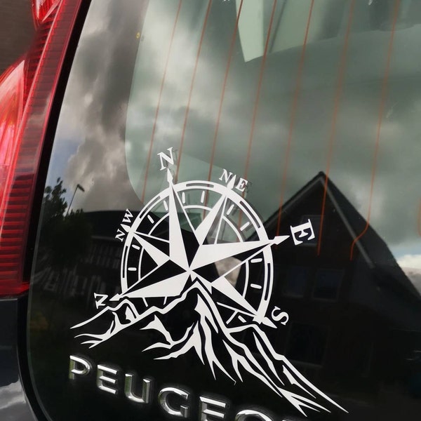Compass Rose Mountain Vinyl Decal Sticker Wall Bumper Decal Car - Etsy
