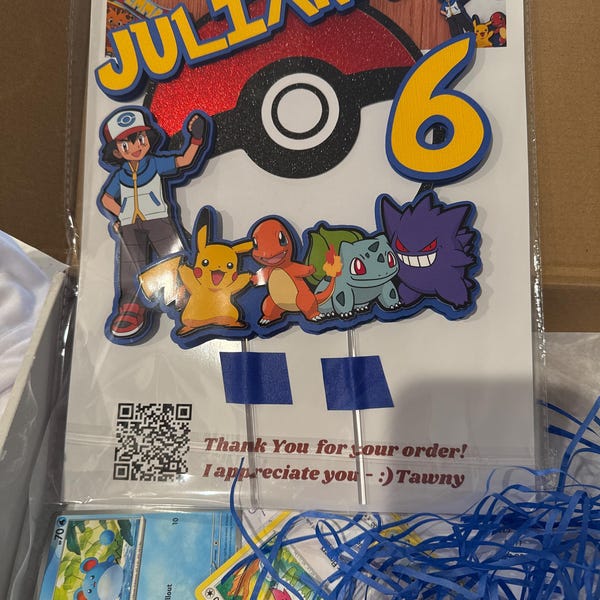 Custom Pokemon Birthday Cake Topper - Layered & 3D Cake Topper ...