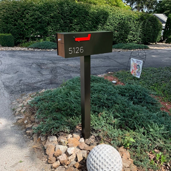 Mailbox With THROUGH CUT Address Numbers: Custom Modern and ...