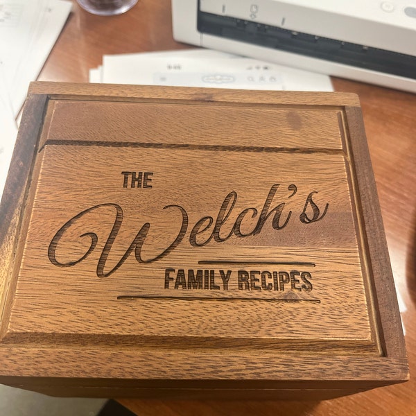Personalized Wood Recipe Box, Engraved Recipe Box, Custom Wood Recipe ...