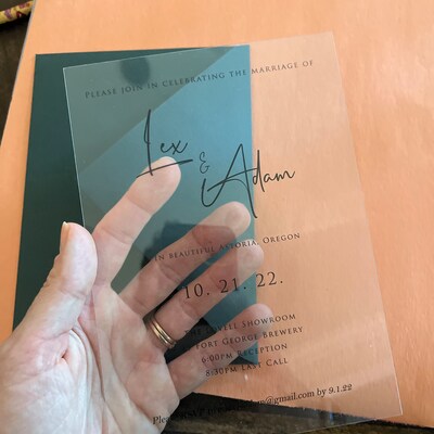 Luxury Wedding Invitation, Acrylic Invitations, Plexiglass Invitation ...