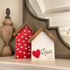 Love Lives Here Mini House-shaped Sign Hand Painted Wood Wall Décor ...