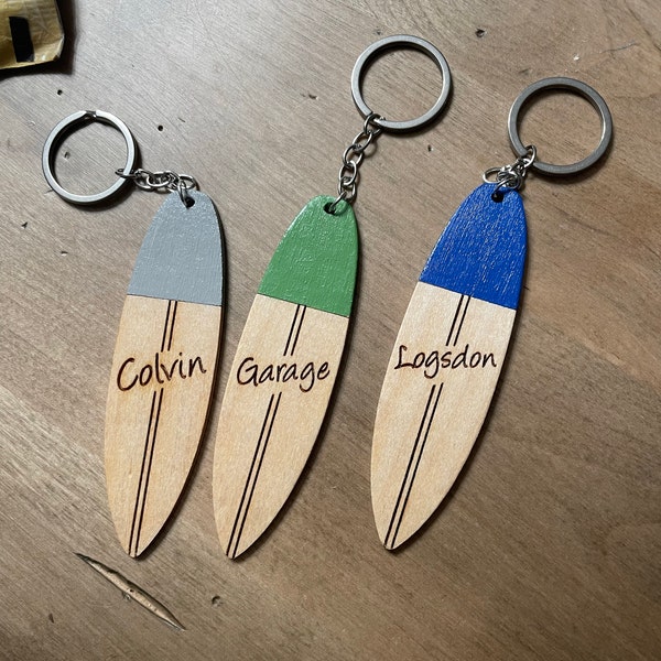 Custom Surfboard Keychain With Engraved Name - Etsy