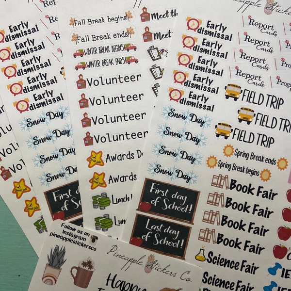 School Event Functional Planner Stickers Back to School Events - Etsy