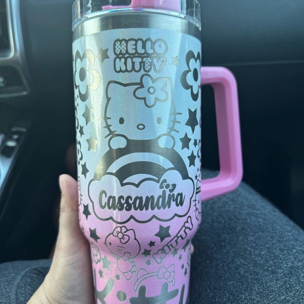 WALLEN Tumbler Cup Permanent Laser Engraved Large 40oz With Handle Lid ...