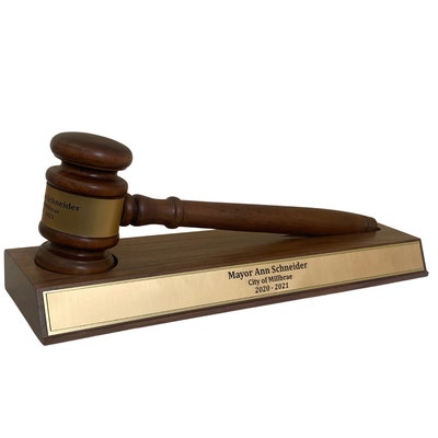 Personalized Engraved Gavel Set With Solid Walnut Presentation Block ...