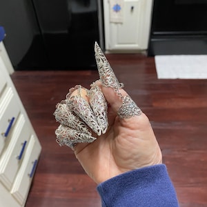 Hand Armor Finger Claws Goth Halloween Gift Claw Rings kali, Dark Nail ...