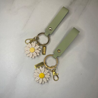 Genuine Leather Keychain Cowhide Keychain Light Brown key Fob Blank Key ...