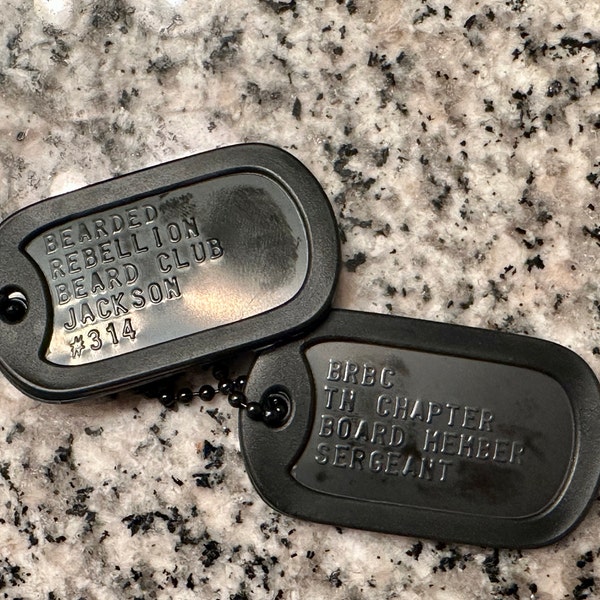 Personalised Special Forces Black US Military Dog Tag Set, Anodised ...
