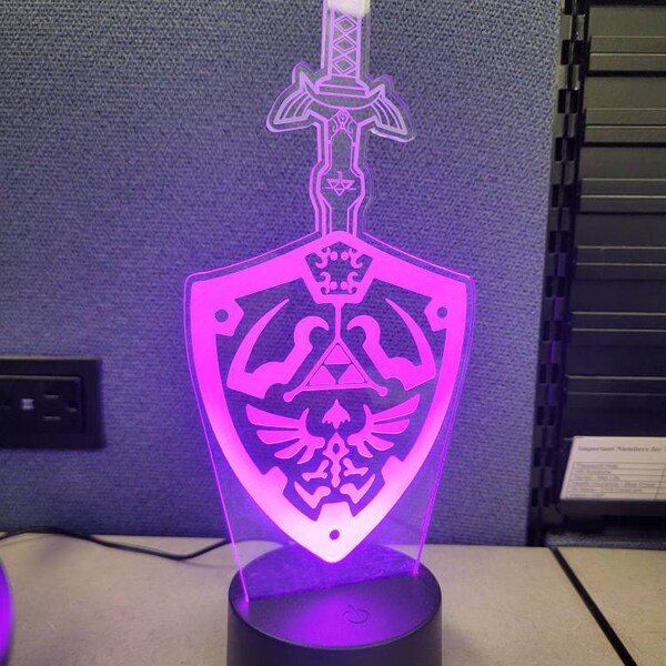 Zelda Master Sword and Shield LED Sign Perfect as a Gift for a Zelda ...