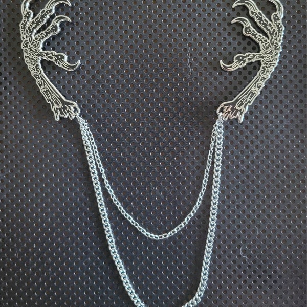 Raven Feet Chain Enamel Pin Bird Feet Crow Chained Pins Collar Cloak ...