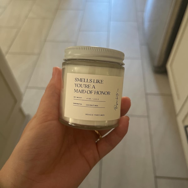 Maid of Honor Proposal Candle, Smells Like You're A MOH, Custom Wedding ...