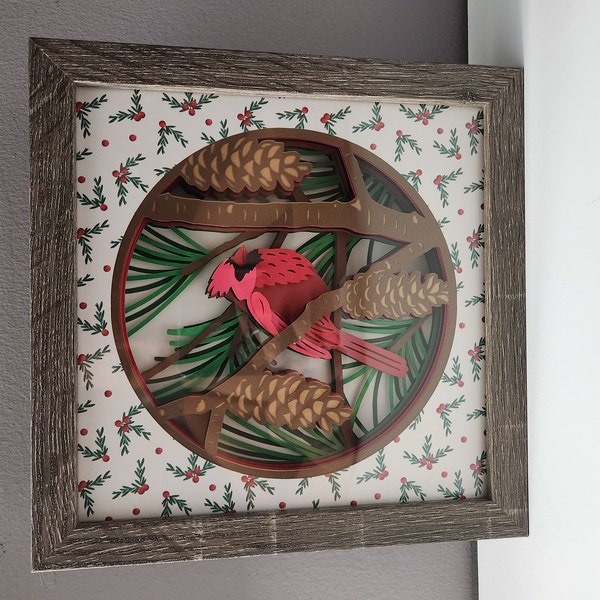 CARDINAL Svg - 3D Christmas Svg - WINTER Shadow Box Svg - for Cricut ...