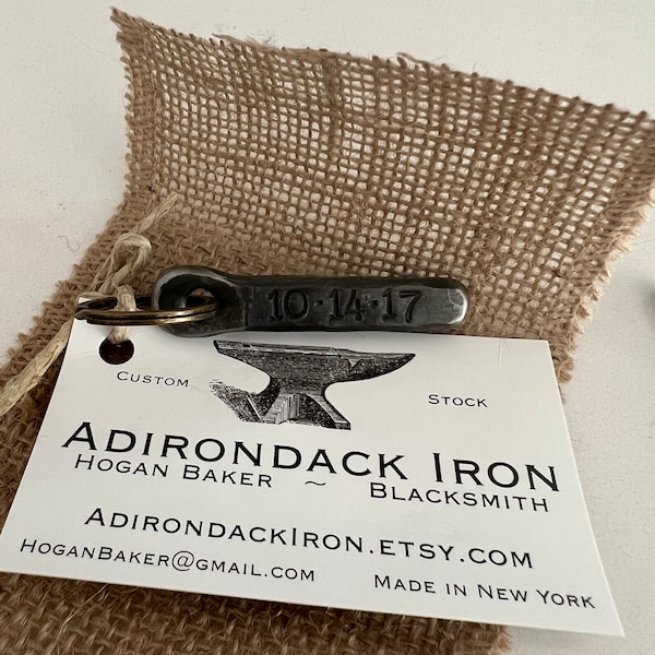Iron Anniversary Gift, 6th Anniversary Key Chain. Blacksmith Forged ...