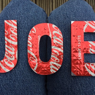 A-Z Recycled Can Tin Letters Wall Hangings Alphabet Sign Coca Cola Beer ...