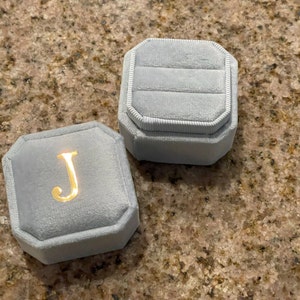 Personalized Velvet Ring Box Monogram Ring Box Ring Box - Etsy