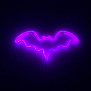 Flying Bat Pink Neon Lights Sign LED for Bedroom, Light Decoration, Bat ...