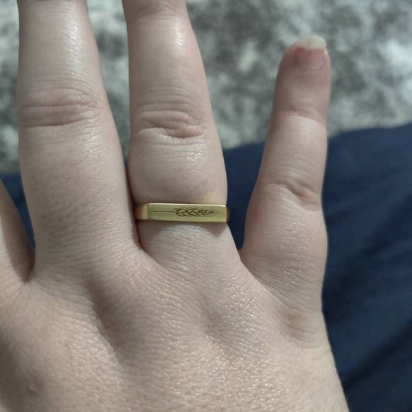 Wheat Signet Ring, Custom Signet, Wheat Ring, Flower Ring, Signet Ring ...
