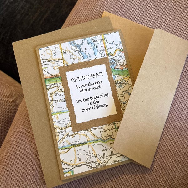 Retirement Journey Congratulations Card (U.S. Roadmap) - Etsy