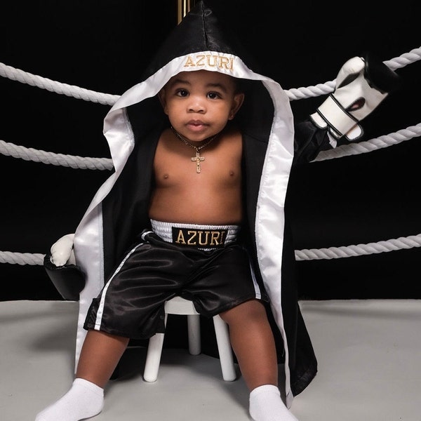 Baby Champion's Boxing Set: Personalized Robe, Shorts, and Gloves - Etsy