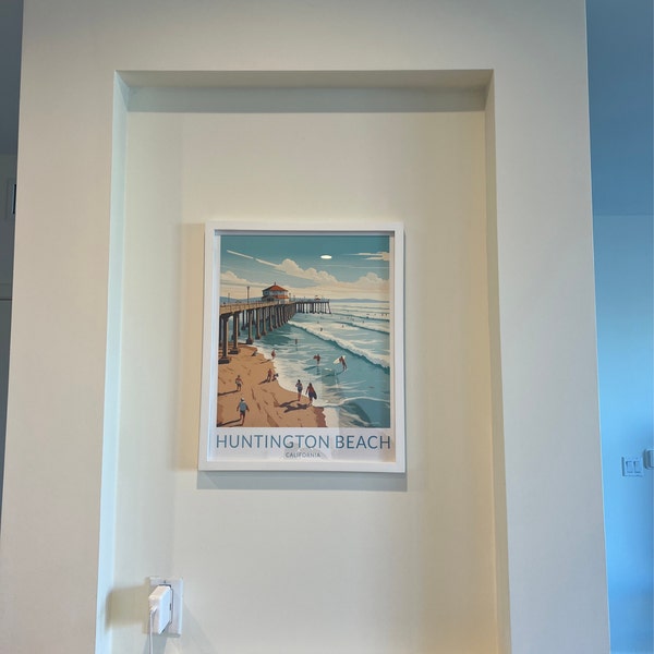 Huntington Beach California Travel Print, Huntington Beach Poster Print ...