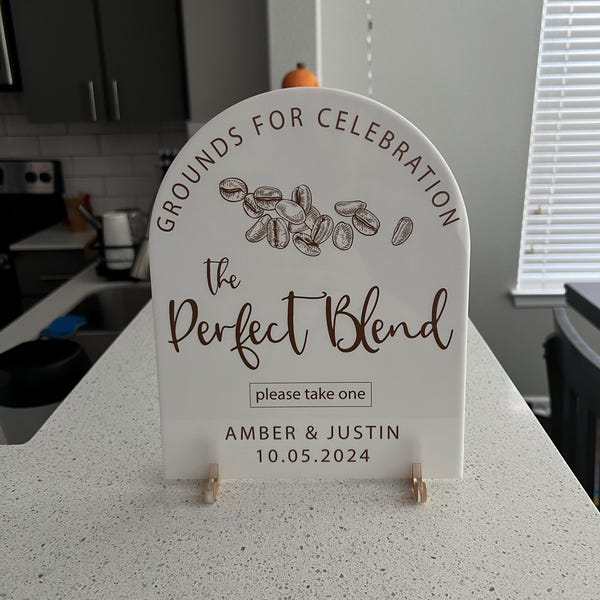 Coffee Wedding Favor Sign, the Perfect Blend, Wedding Table Coffee ...