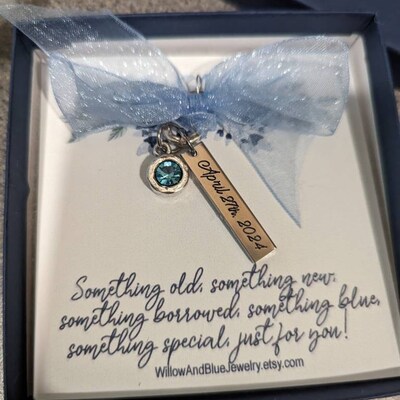 Something Blue for Bride, Engraved Bride Gift From Mom, Something Blue ...