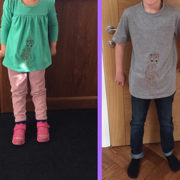 Baby Groot From Guardians of the Galaxy Sketch Digital Embroidery ...