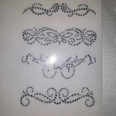 Small Swirls Set Rhinestone Iron-on Transfer Crystal Bling Applique ...
