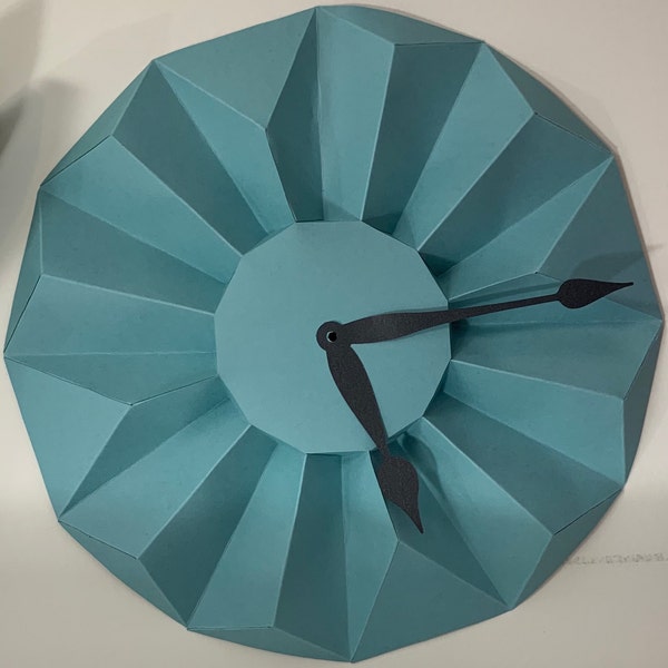 Modern Wall Clock, Origami Wall Decor, Minimalist Clock, Download PDF ...