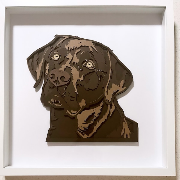 Labrador Retriever Shadow Box, SVG Layered Design for Cricut Silhouette ...