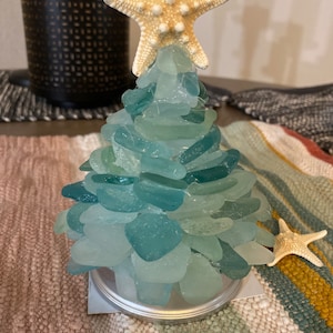 11 Blue Ombre Sea Glass Tree With Starfish - Etsy