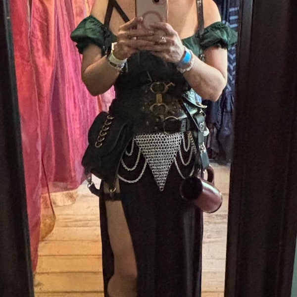 Chainmaille Front and Sides Design Skirt/belt, Chainmail Waist Belt ...