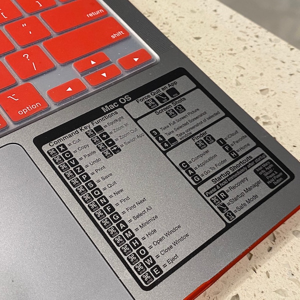 Mac OS MacBook Keyboard Shortcut Decal Sticker - Etsy