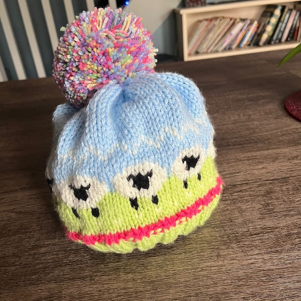 Fyne Flock of Sheep Hat Knitting Pattern Baby Toddler, Child, Teenager ...
