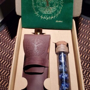 RPG Dice Potion Bag With Fantasy Dice Potion Flask Set: Dark Brown ...