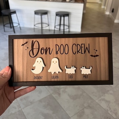 Boo Crew Sign-halloween Family Sign-halloween Decor-ghost-family Sign ...