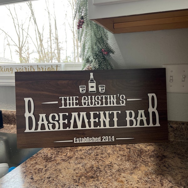 Personalized Bar Sign, Wooden Sign Gift, Custom Wood Sign, Personalized ...