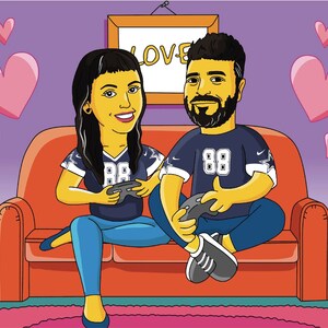 Custom Couple Portrait as Cartoon Characters / Couple Portraits ...