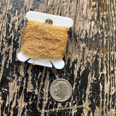 Gold Rolo Cable Chain by Yard, Oval Link Chain,wholesale Bulk Roll ...