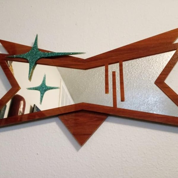 Mid Century Modern "vega" Wall Mirror: Handcrafted Retro Atomic Decor ...